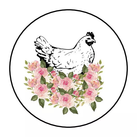 Pink Floral Chicken Stickers Hens, Egg Cartons Gift For You - Decorate ...