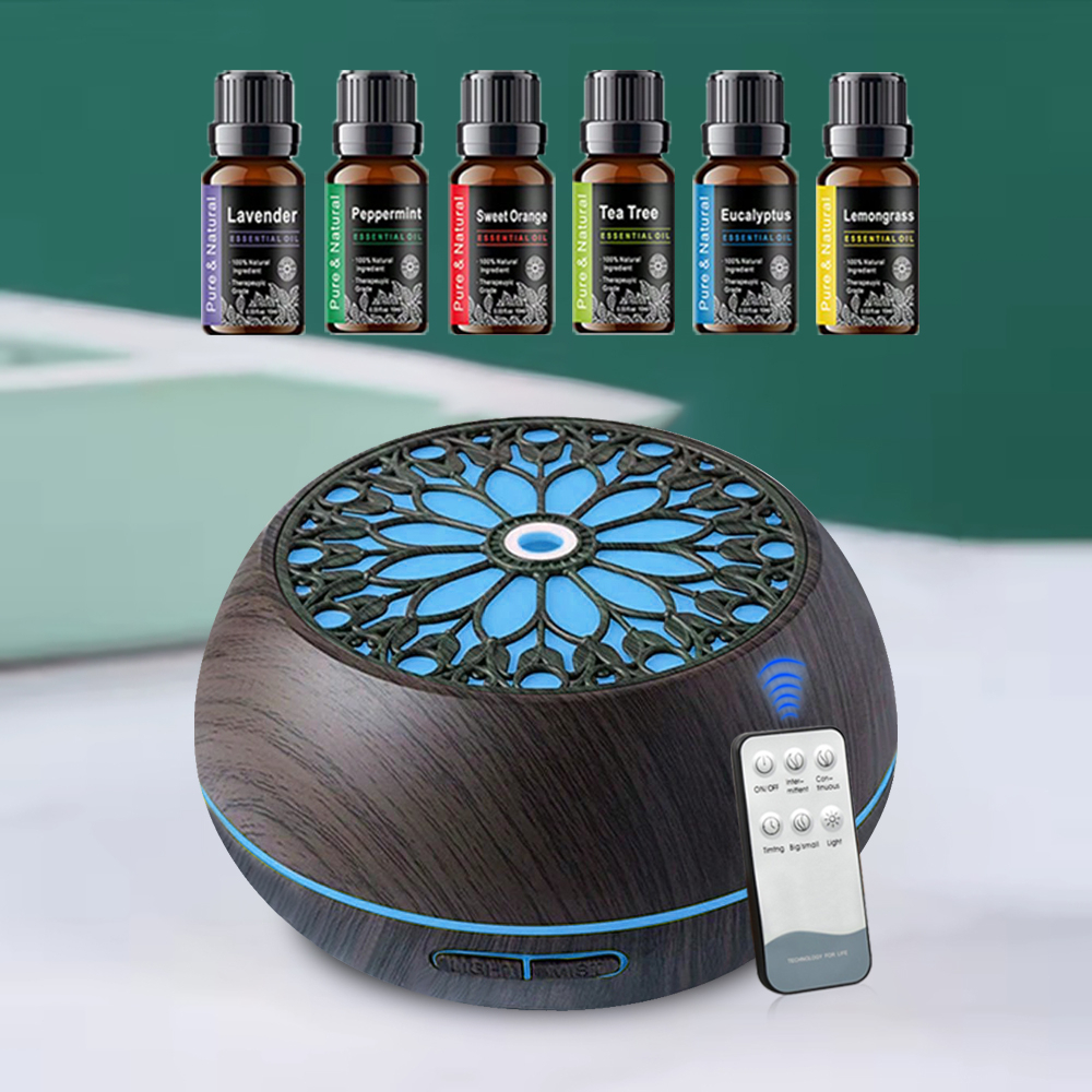Pink Floral Cool Mist Humidifier & Diffuser 550ml USB Remote Pre-Filter ...