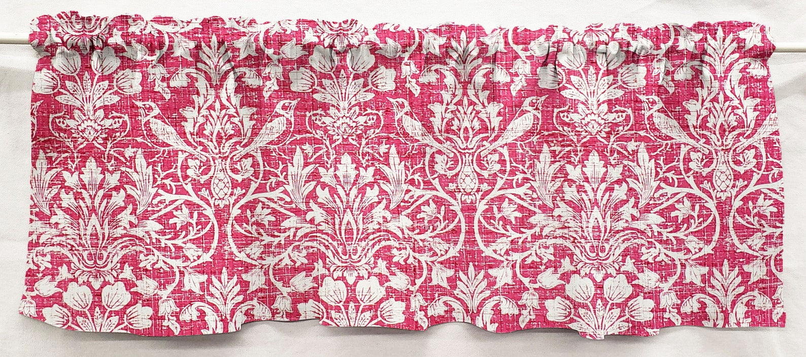 Pink Floral Damask Valance by Penny's Needful Things (One Valance Panel ...
