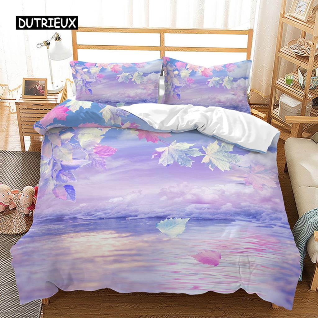 Pink Floral Duvet Cover Cherry Blossoms Style Theme Bedding Set Spring ...