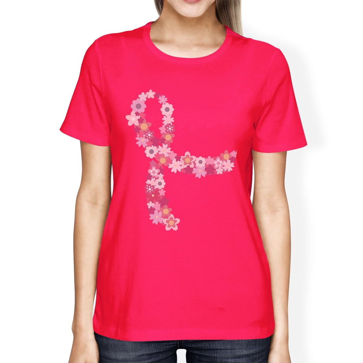 Pink Floral Ribbon Womens Shirt - Walmart.com