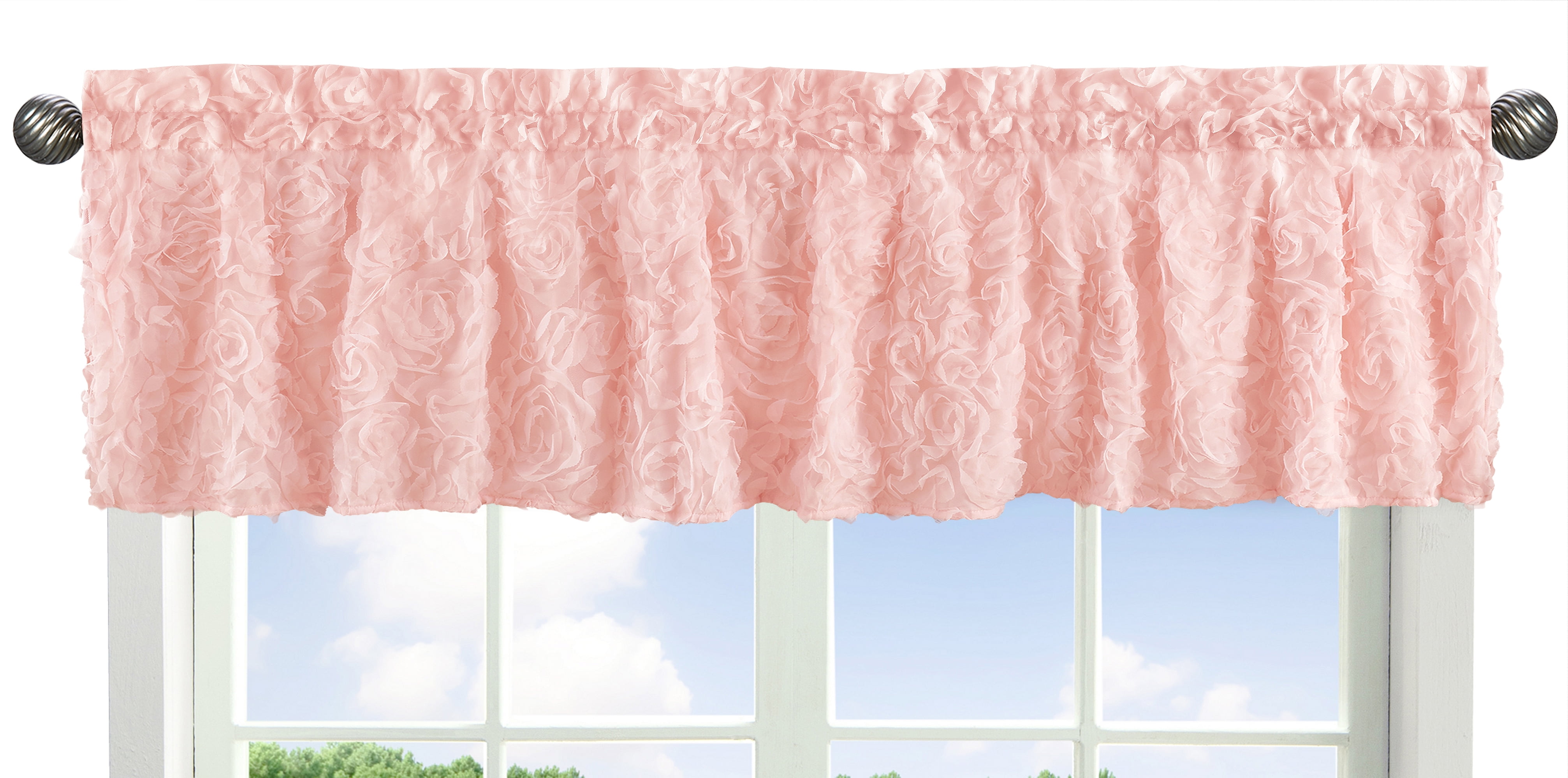 Pink Floral Rose 54" Window Valance by Sweet Jojo Designs - Walmart.com