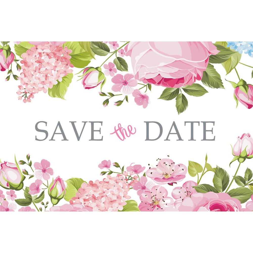 Pink Floral Save The Date Postcards - 4in. X 6in. - 25 Pack - Walmart.com