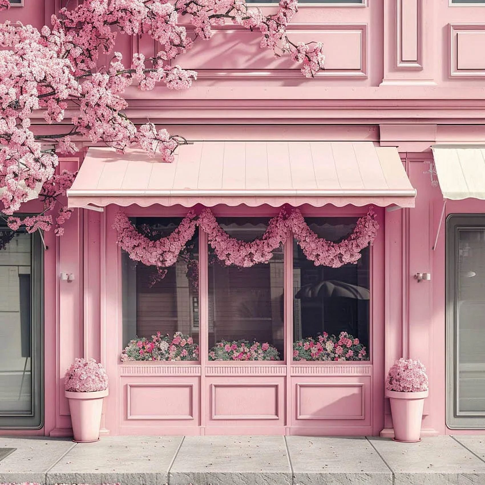Pink Floral Shop Wall Girl Adult Birthday Wedding Maternity Portrait r ...