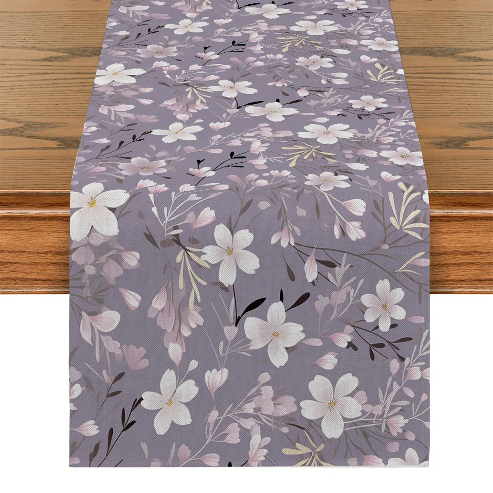 Pink Floral Table Flag Borderleaf Plant Table Runner Children'S Family ...
