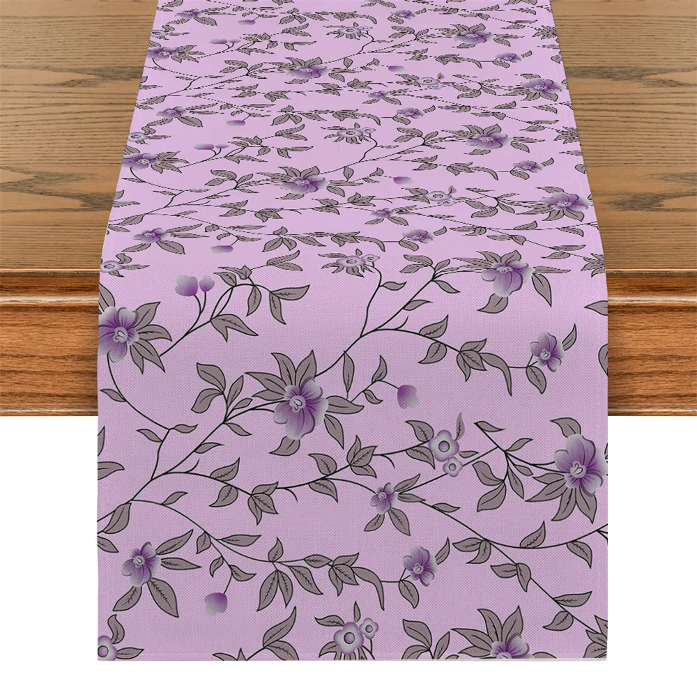 Pink Floral Table Flag Borderleaf Plant Table Runner Children'S Family ...