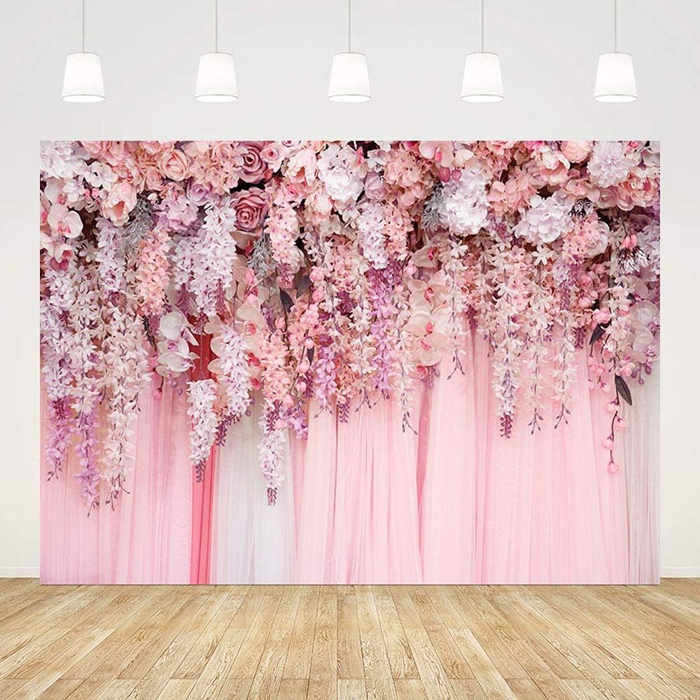 Pink Floral Wall Beautiful Backdrop Girls Rose Bridal Shower Wedding ...