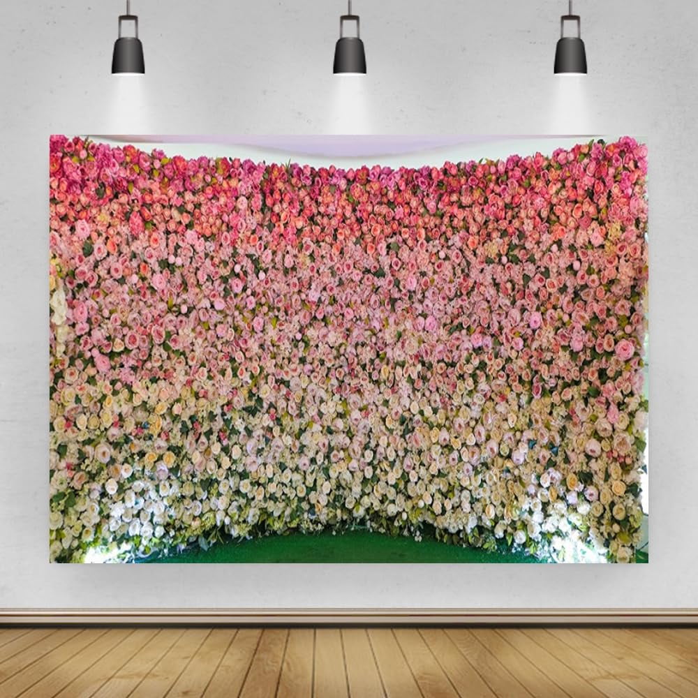 Pink Floral Wall Wedding Photo Backdrop for Wedding Party Decor Pink ...