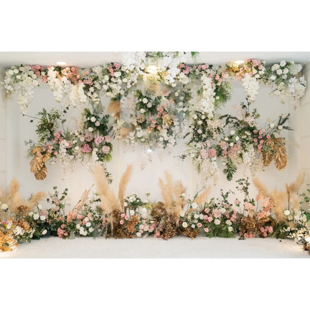 Pink Floral Wedding Boho Backdrop Maternity Photography Newborn ...