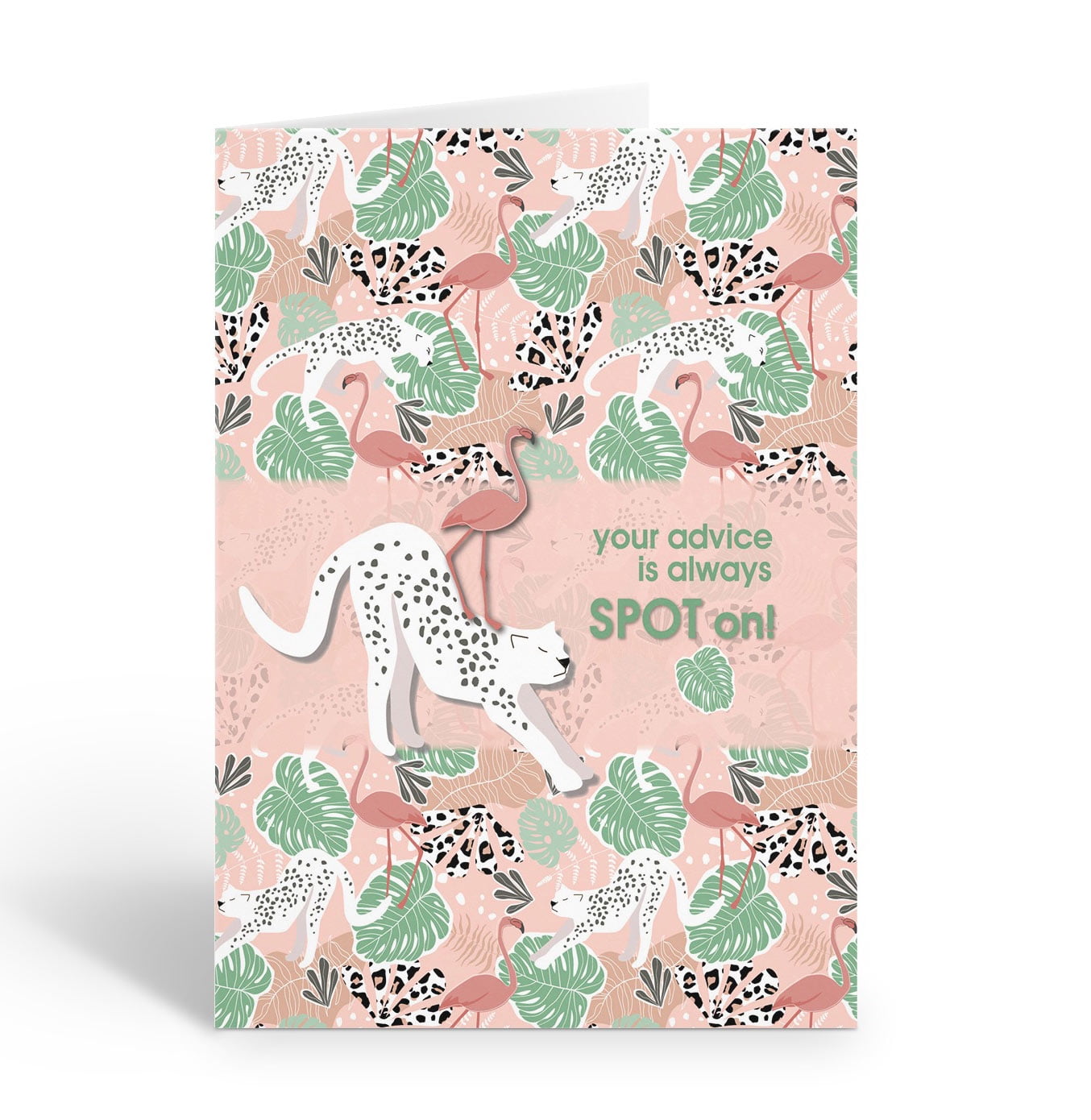 Pink Floral White Leopard and Flamingo Note Cards - 10 Note Cards with ...