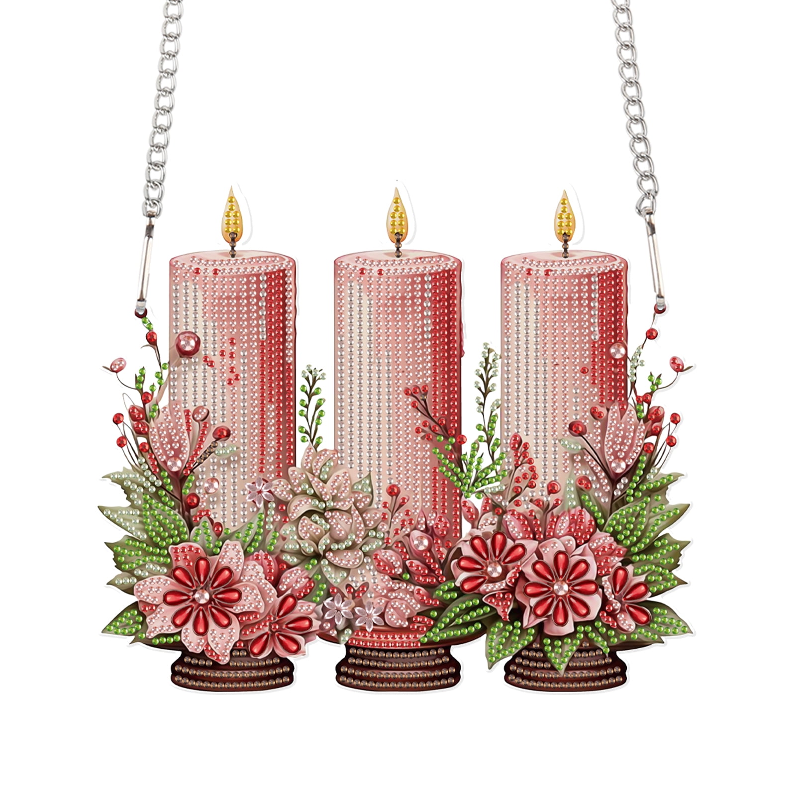 Pink Flower Candle Diamond Art Painting Kit Hanging - Walmart.com