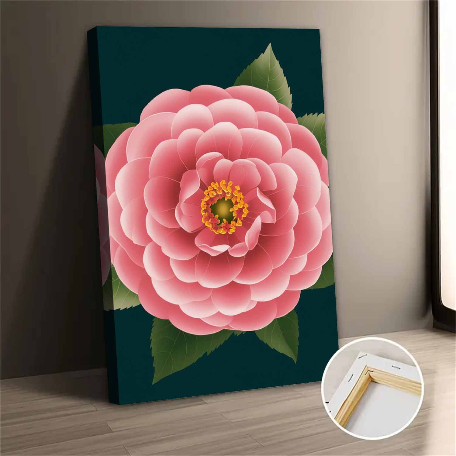 Pink Flower Canvas Wall Art - Abstract Modern Aesthetic Decoration ...