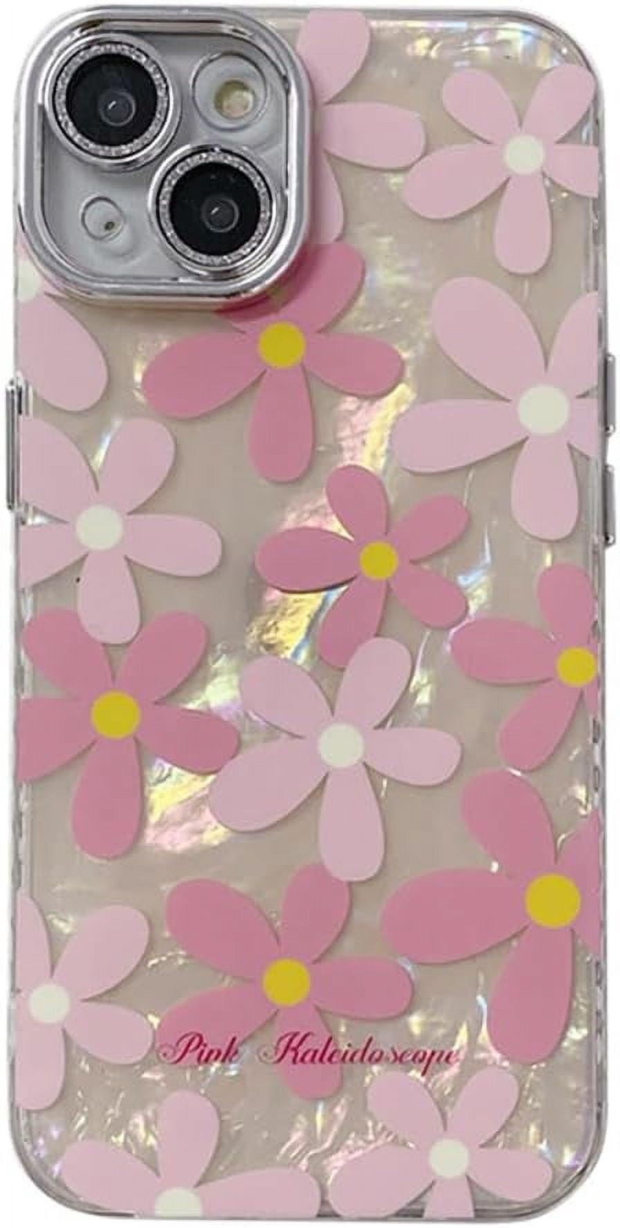 Pink Flower Glitter Camera Lens Protector Translucent Pearly Luster ...