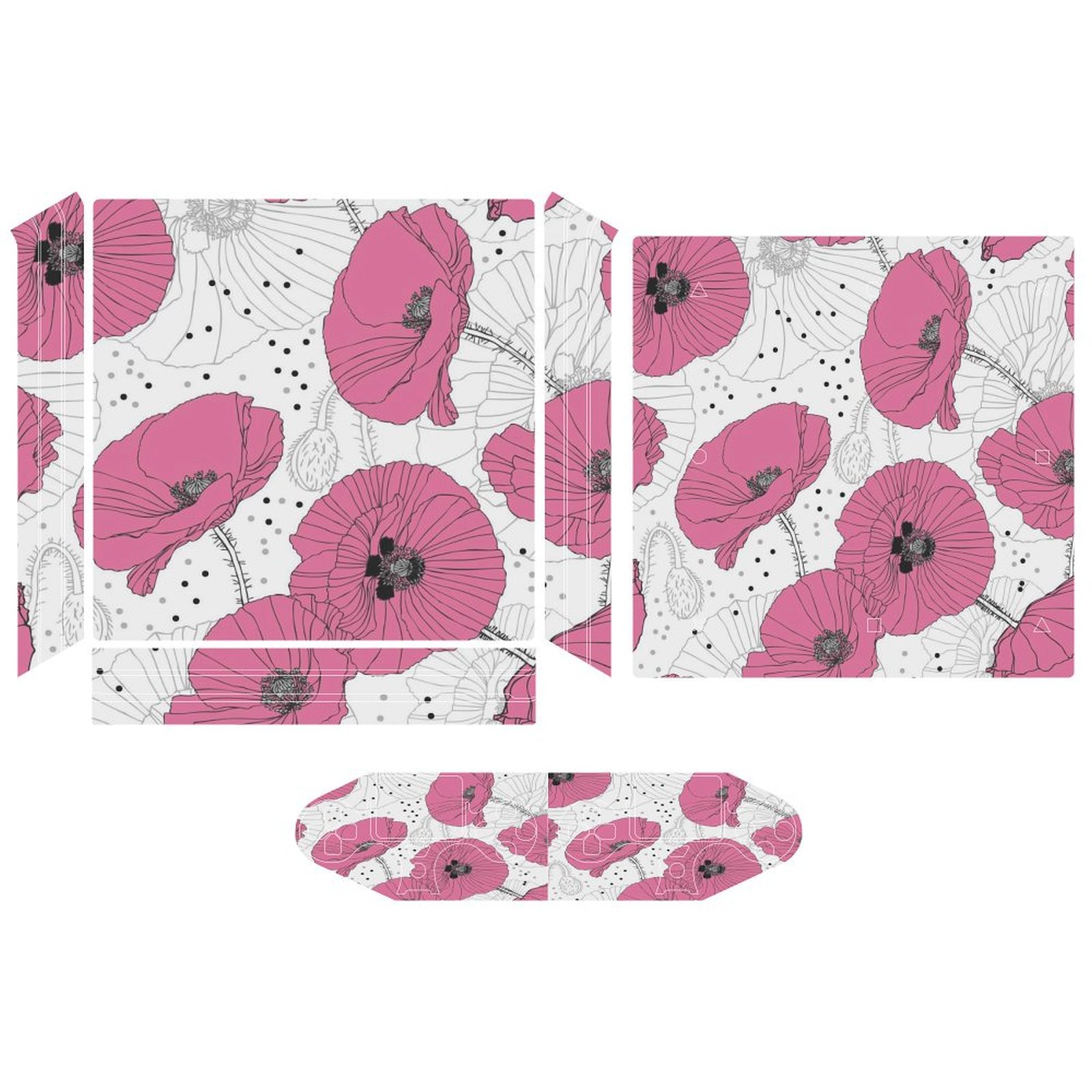 Pink Flower PS4 Pro/PS4 Slim Skin Sticker For Console And Controller ...