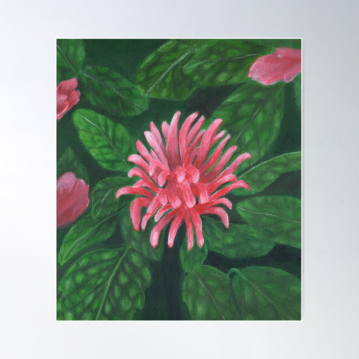 Pink Flower Poster Wall Art, Modern Wall Decor For Living Room Bedroom ...
