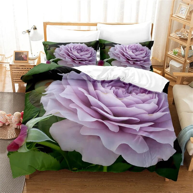 Pink Flower Rose Bedding Set Lovers Duvet Cover Girl，kid‘s Duvet Cover ...