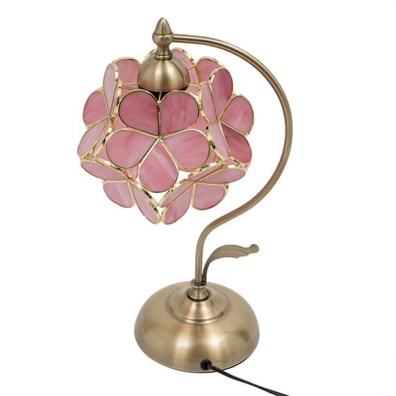 Pink Flower Table Lamp, European Style Petal Floral Desk Lamp, 110V 60W ...