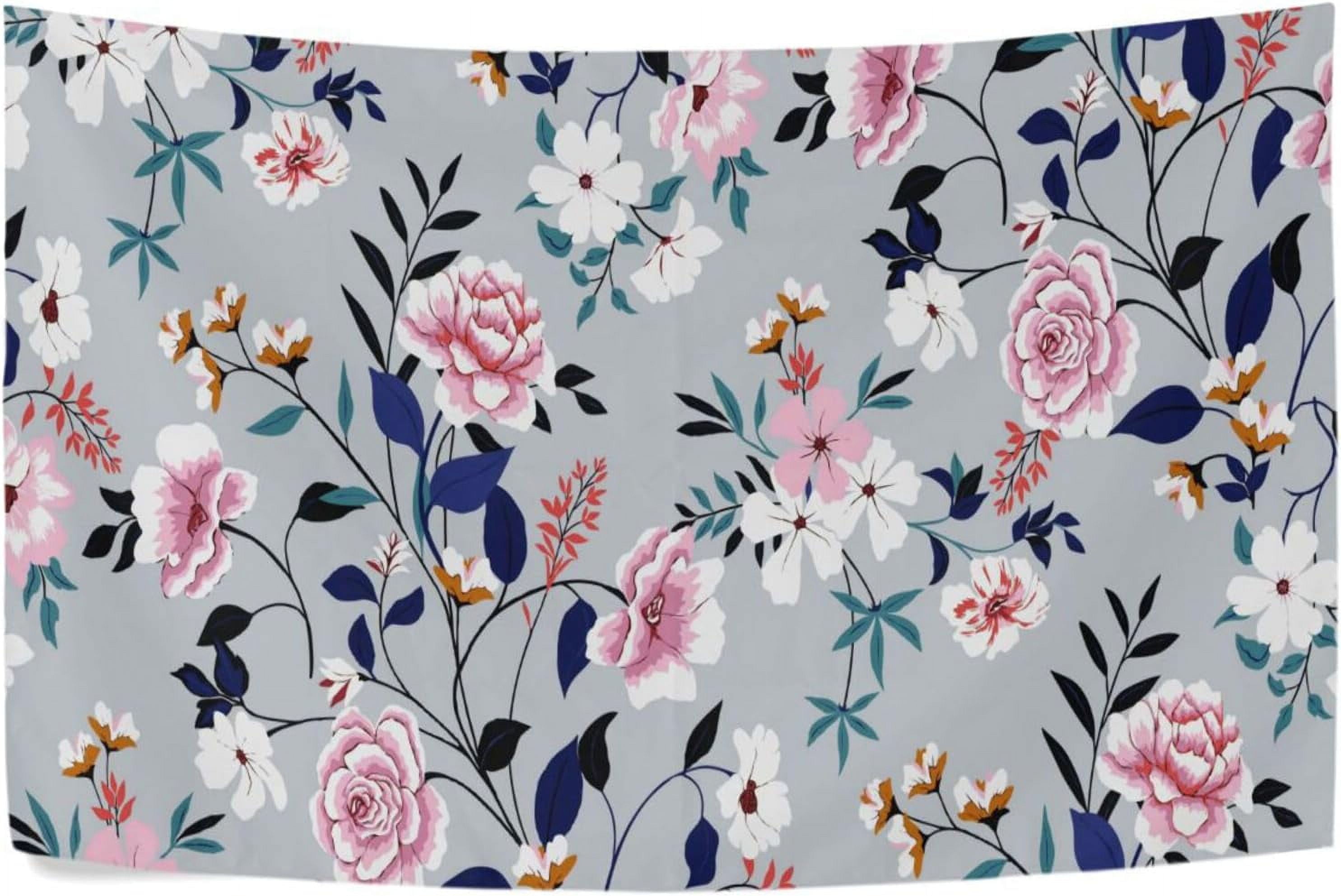 Pink Flower Tapestry Aesthetic Tapestry Wall Hanging 90" x 60" Inches ...