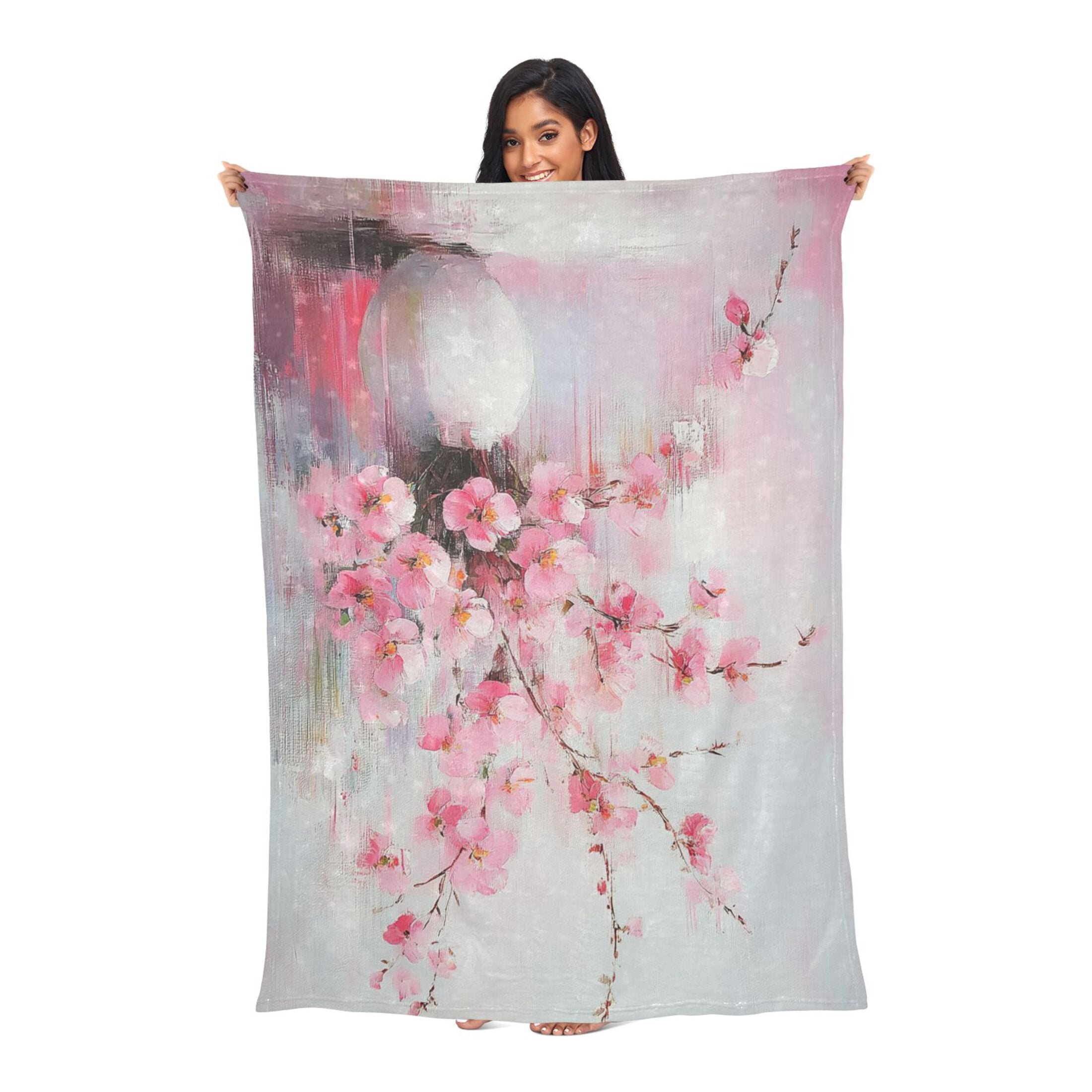 Pink Flower Vase Travel Blanket and Pillow 2 in 1 Airplane Compact with ...