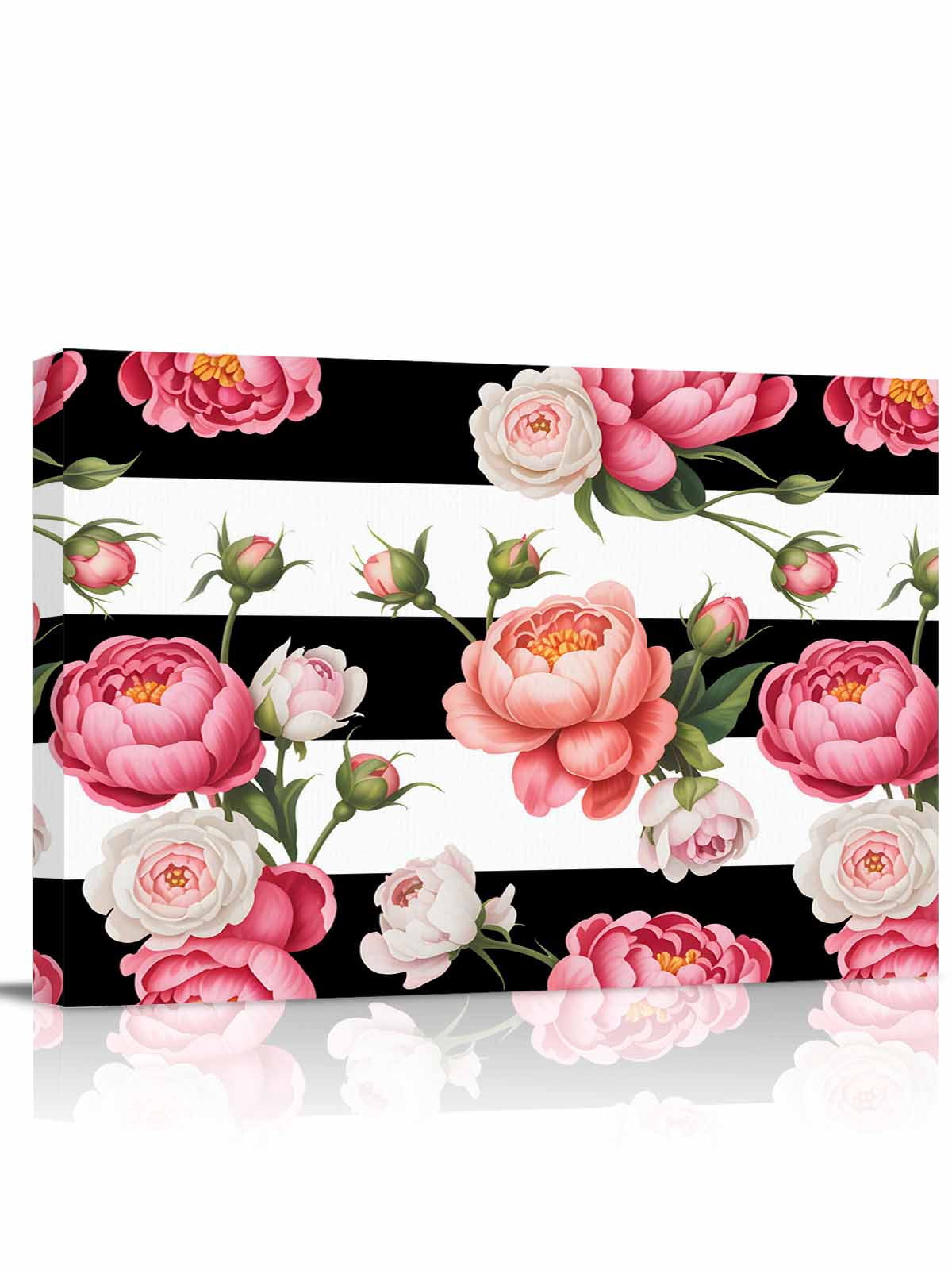 Pink Flower Wall Art for Living Room,Canvas Picture Wall Decor for ...