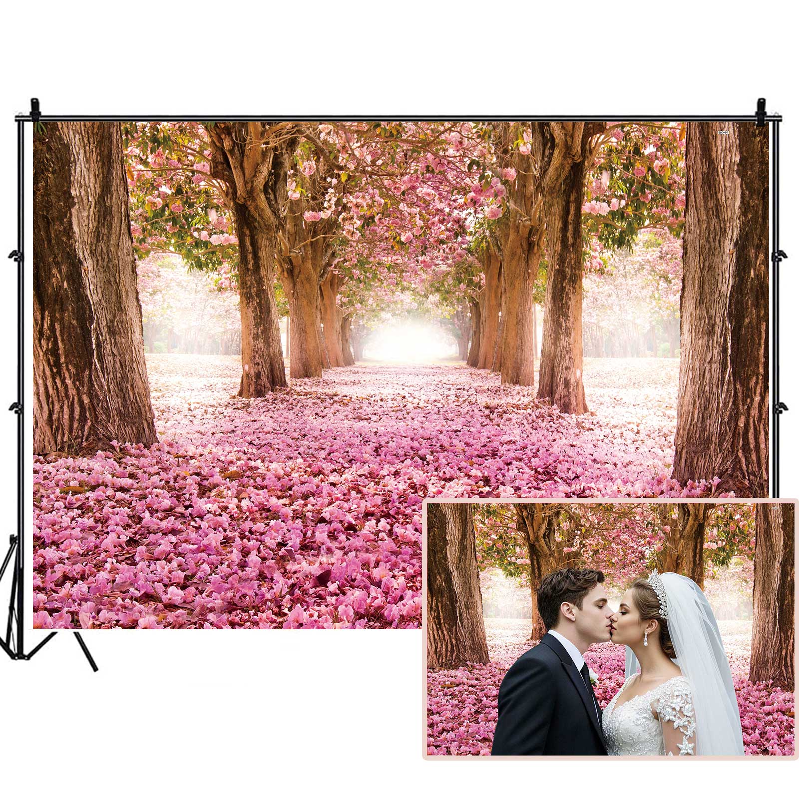 Pink Flower Wall Backdrops for Photoshoot, Spring Floral Bridal Baby ...