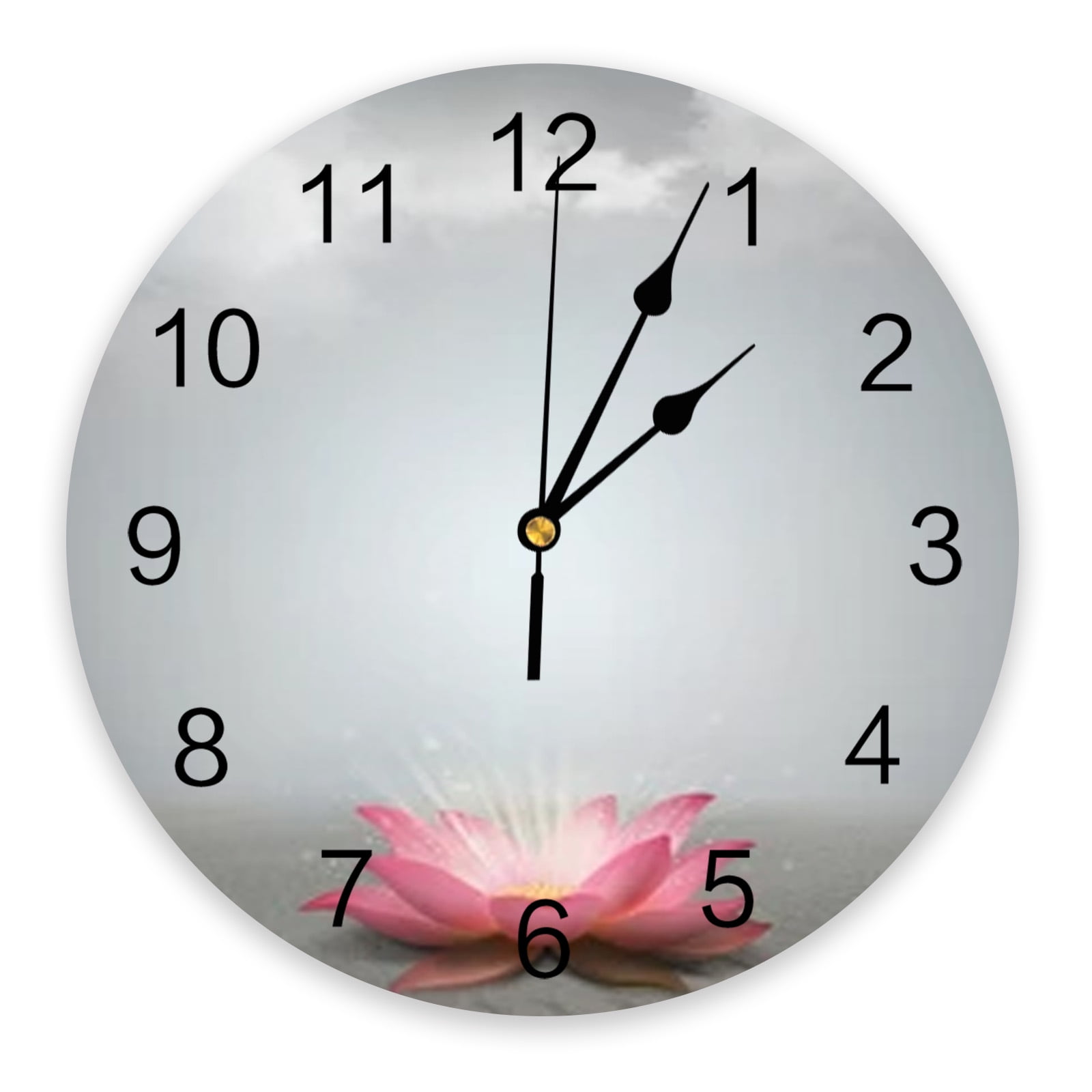 Pink Flower Wall Clock Modern Design Living Room ration Clock Mute ...