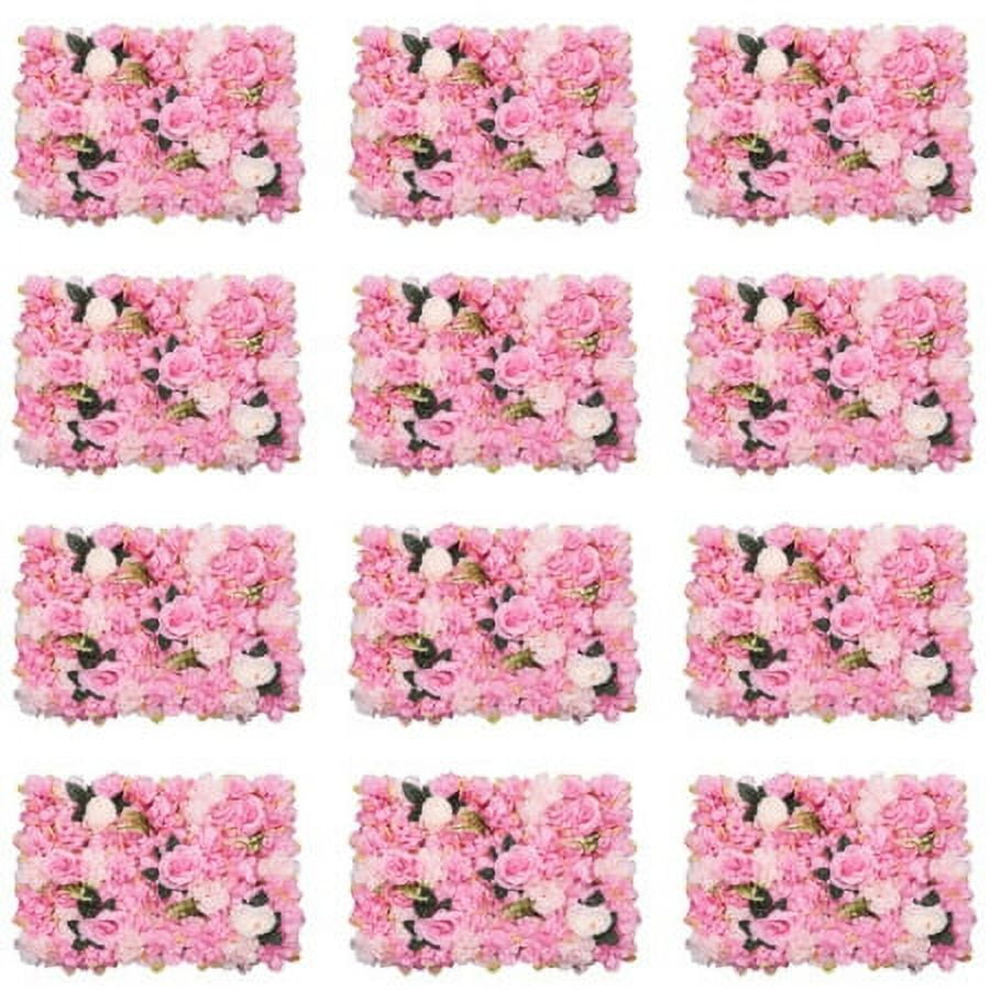 Pink Flower Wall Panel Artificial Floral Wall Panels Wedding Party ...