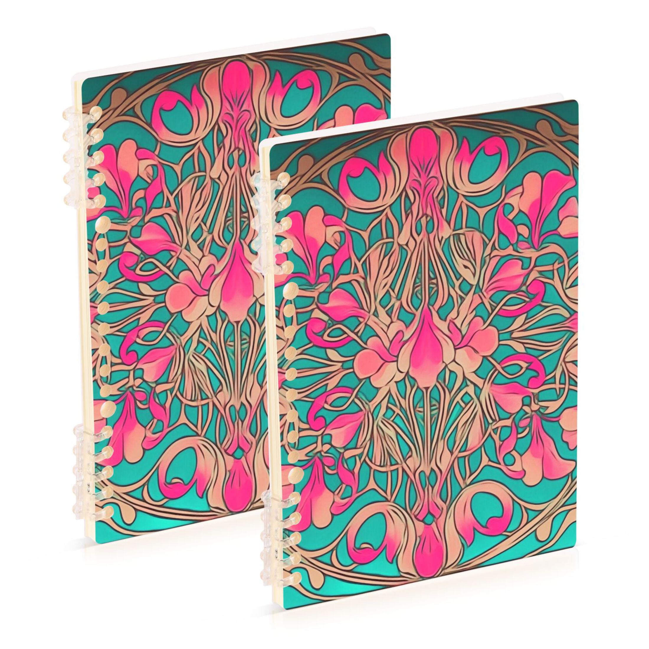 Pink Flowers Art Lined Spiral Journal Notebook 60 Pages A5 College ...