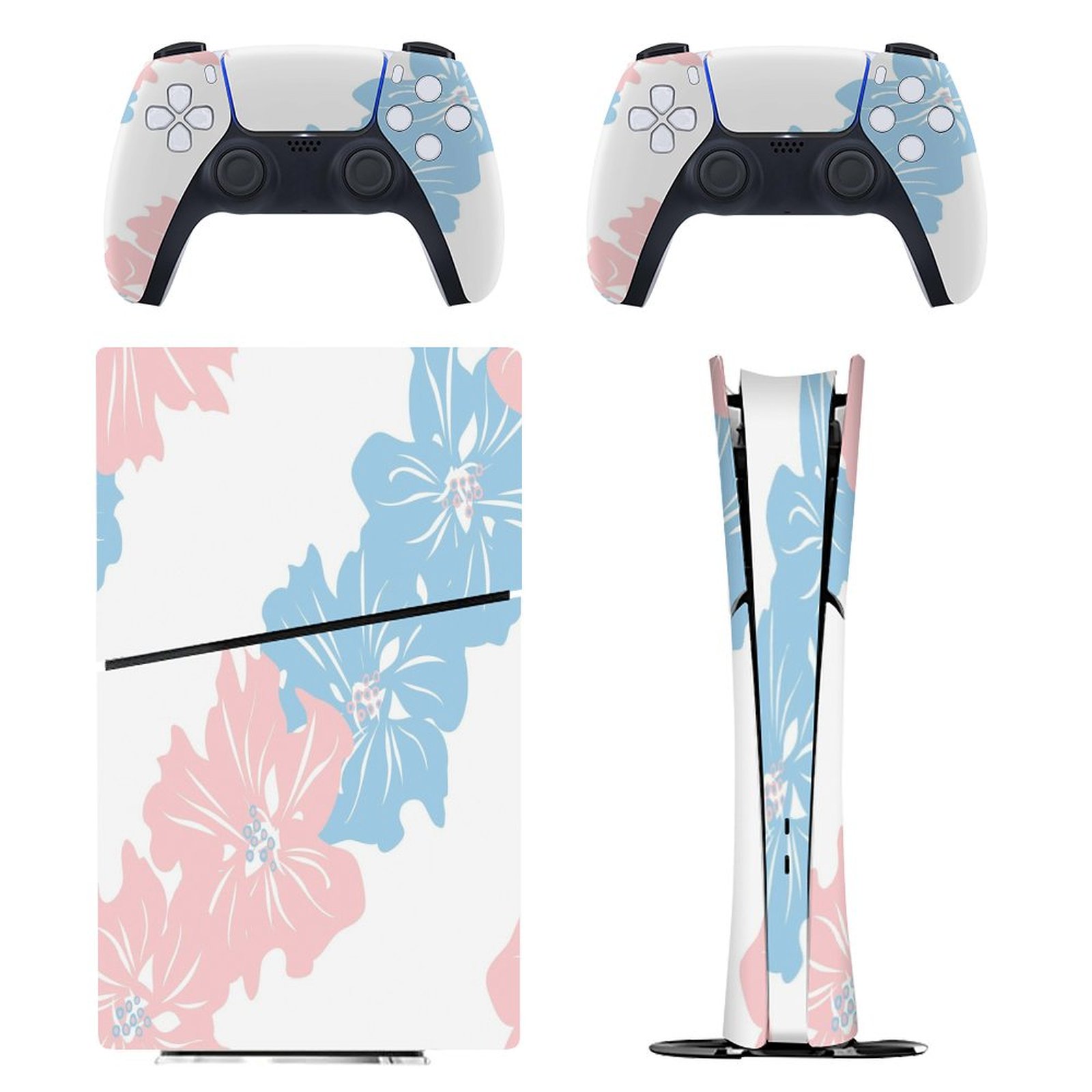Pink Flowers, Blue Flowers, Fresh PS5/PS5 Slim Digital Disc Skin ...