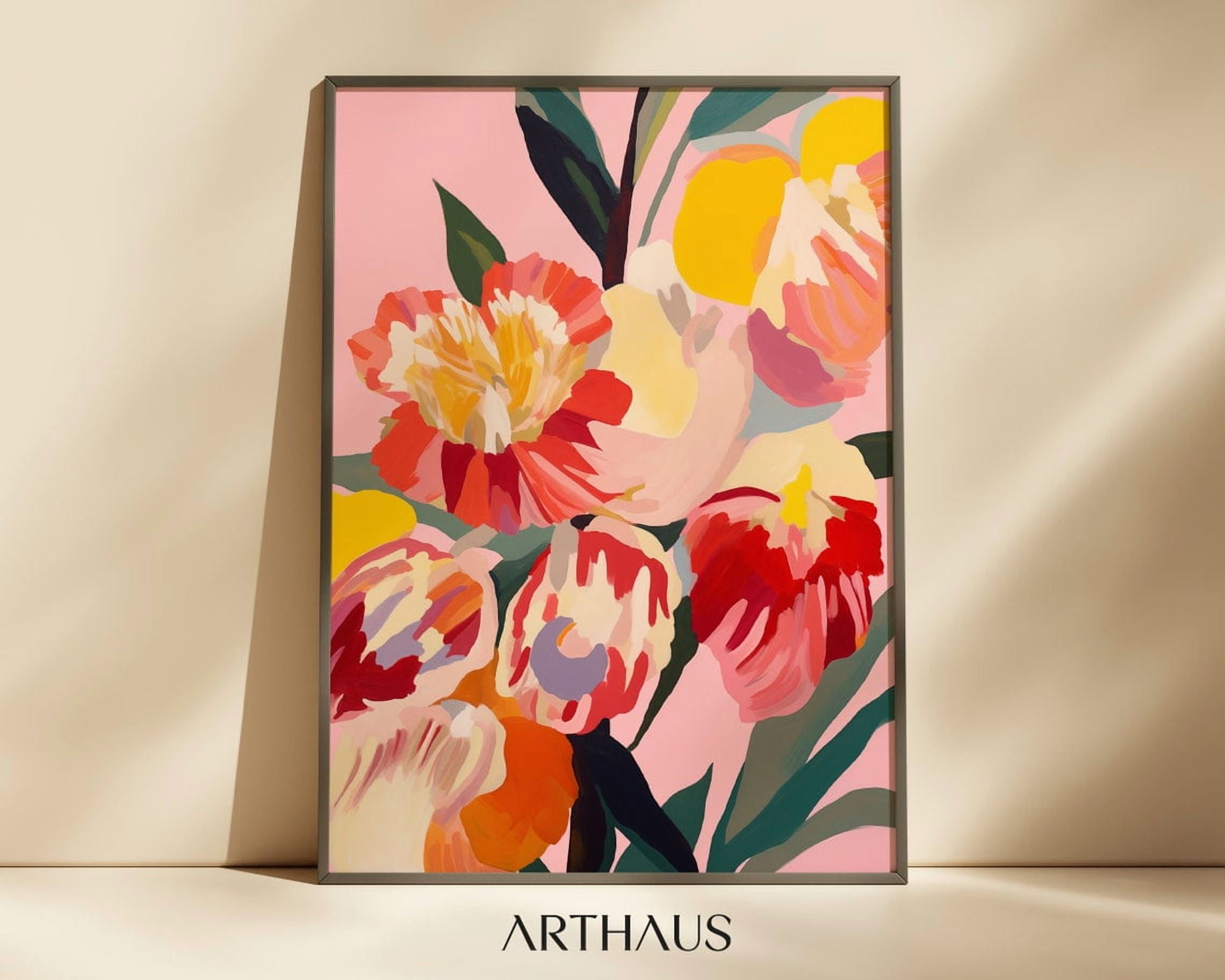 Pink Flowers Dopamine Decor Maximalist Preppy Home Decor Unframed Paper ...