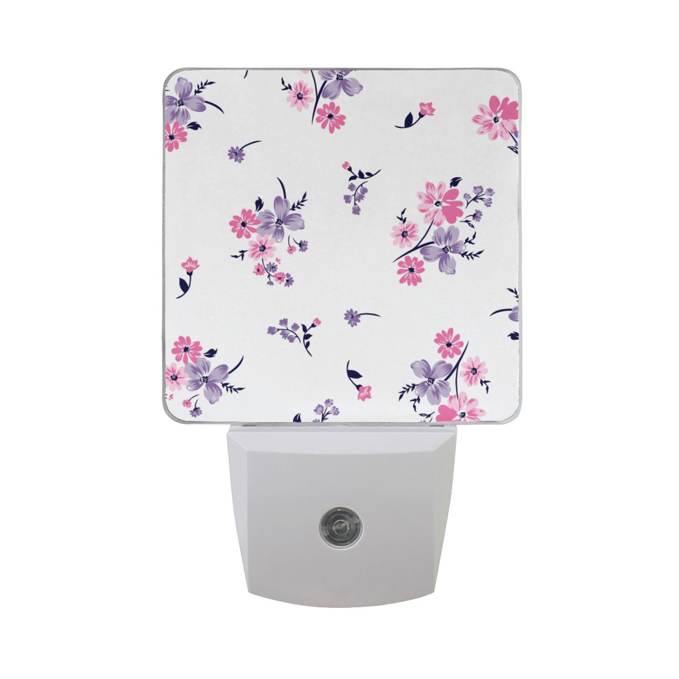 Pink Flowers Floral Night Light LED Dusk to Dawn Auto Sensor Night Lamp ...