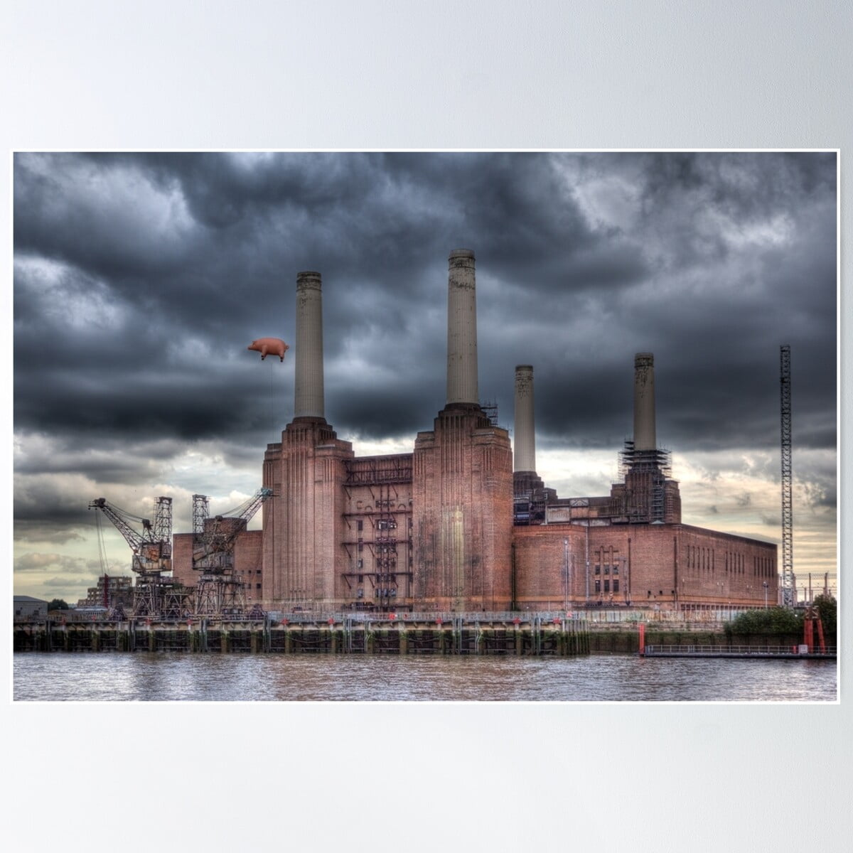 Pink Floyd Pig Over Battersea Power Station Poster Wall Art, Modern ...