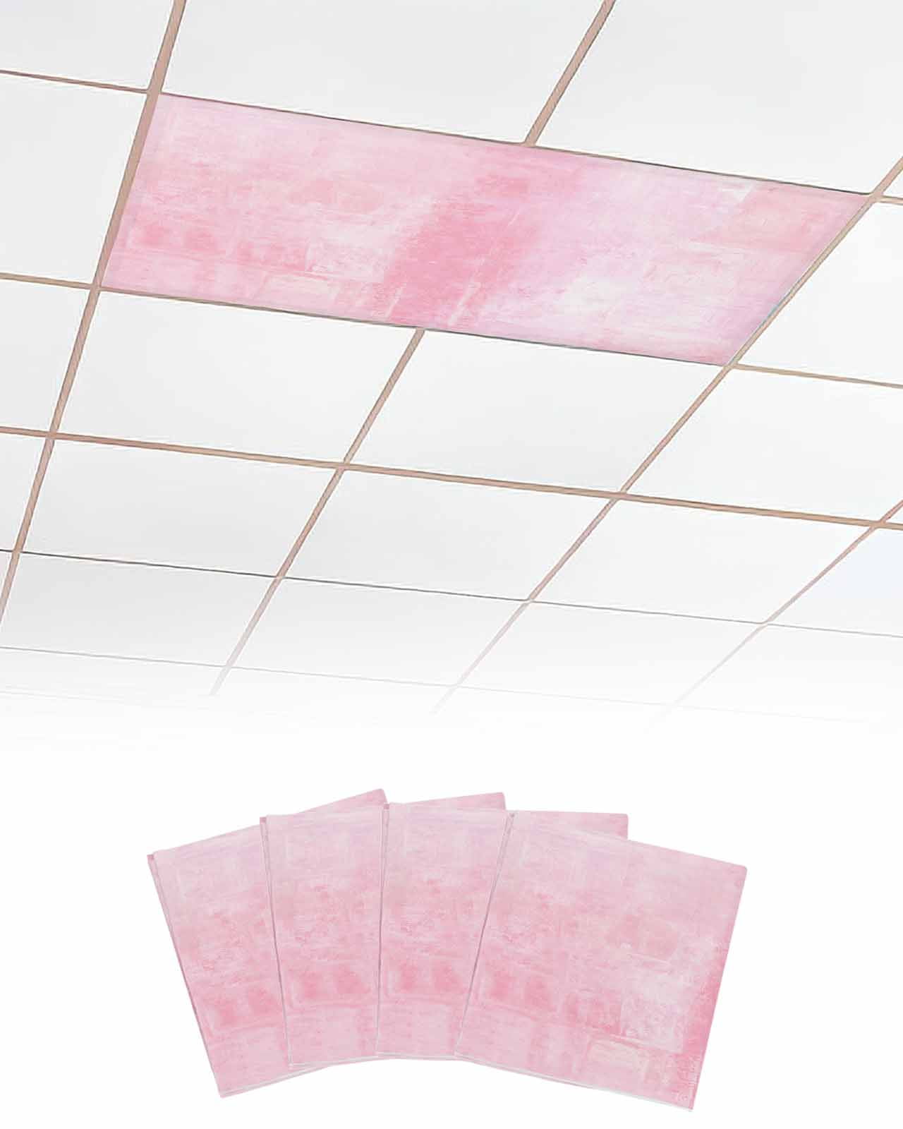 Pink Fluorescent Light Covers for Ceiling Lights 4x2 feet,4 Pack ...