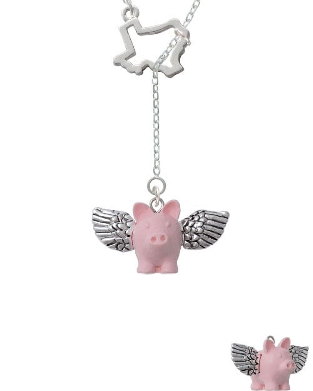 Pink Flying Pig with Wings Open Texas Lariat Necklace - Walmart.com