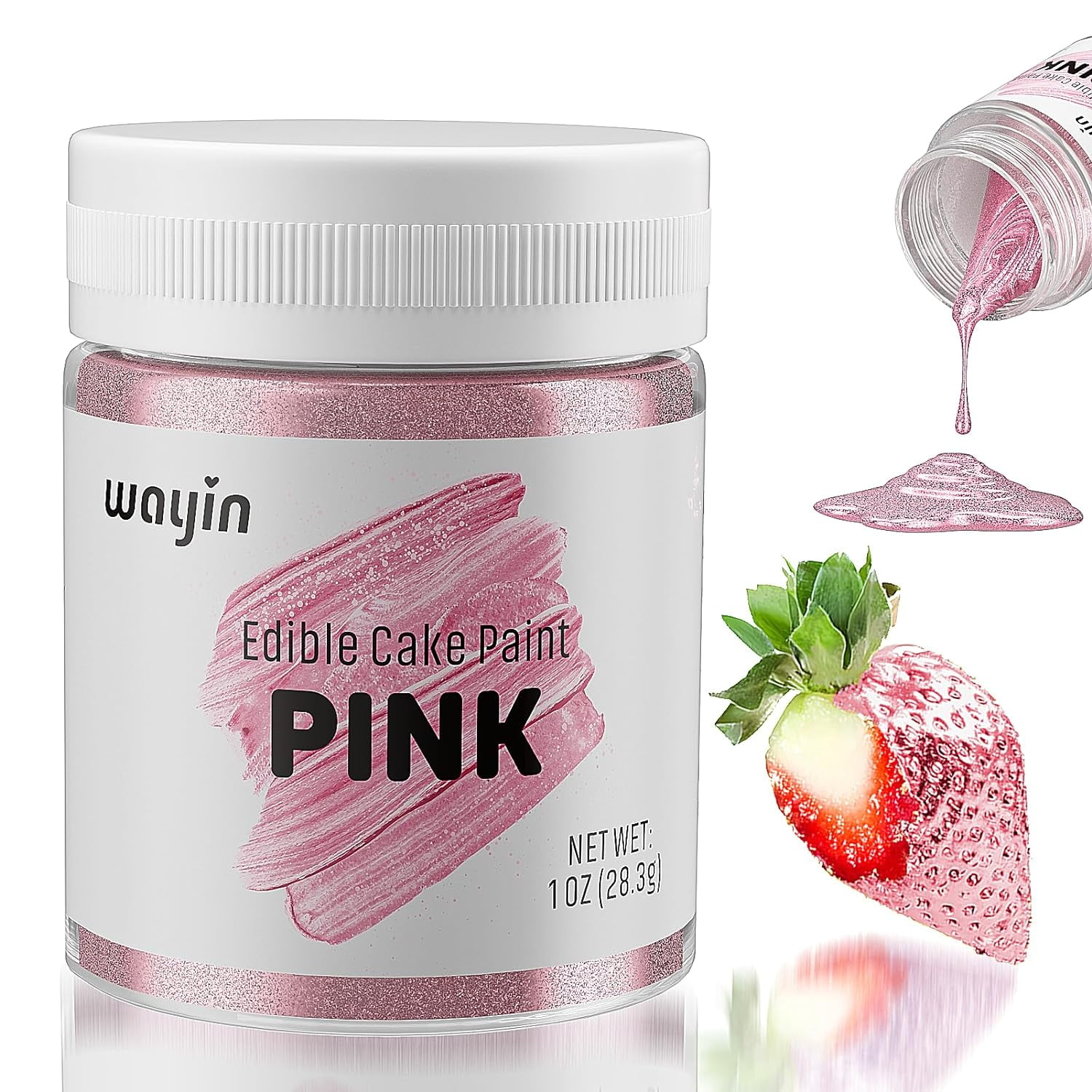 Pink Food Coloring Metallic Glitter Paint for Baking-Wayin Upgraded ...