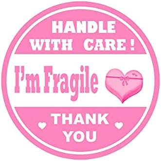 Pink Fragile Stickers I’m Fragile Box Labels, 1.5 Inch Round Thank You ...