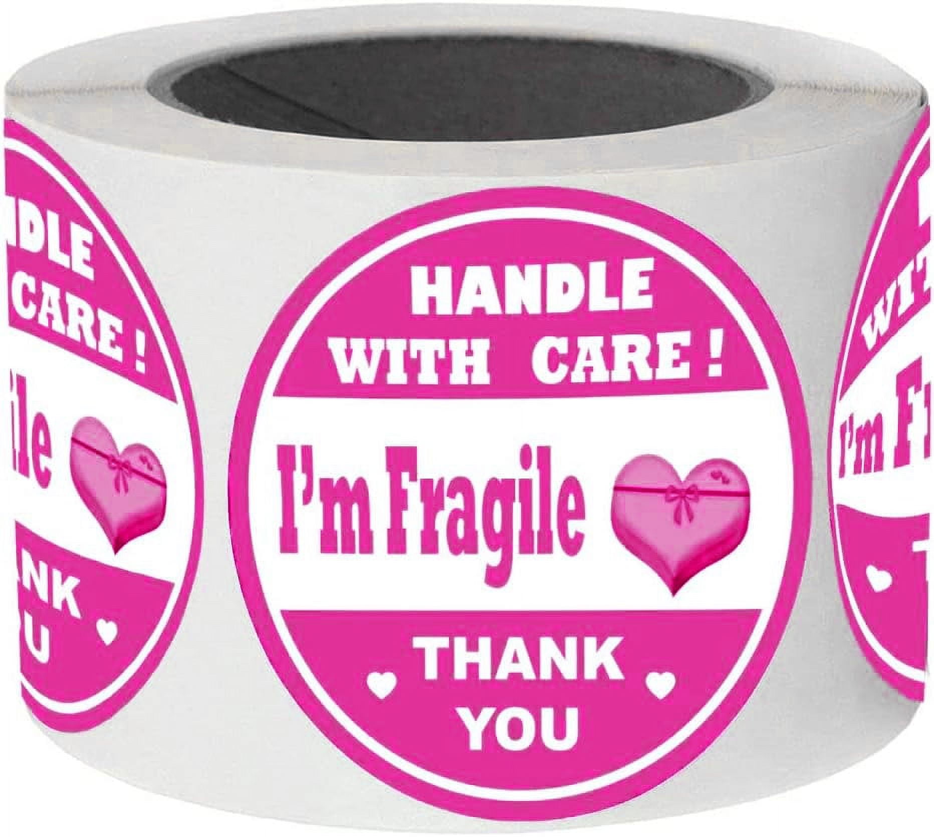 Pink Fragile Stickers I'm Fragile Box Labels 2 Inch Round Fragile ...