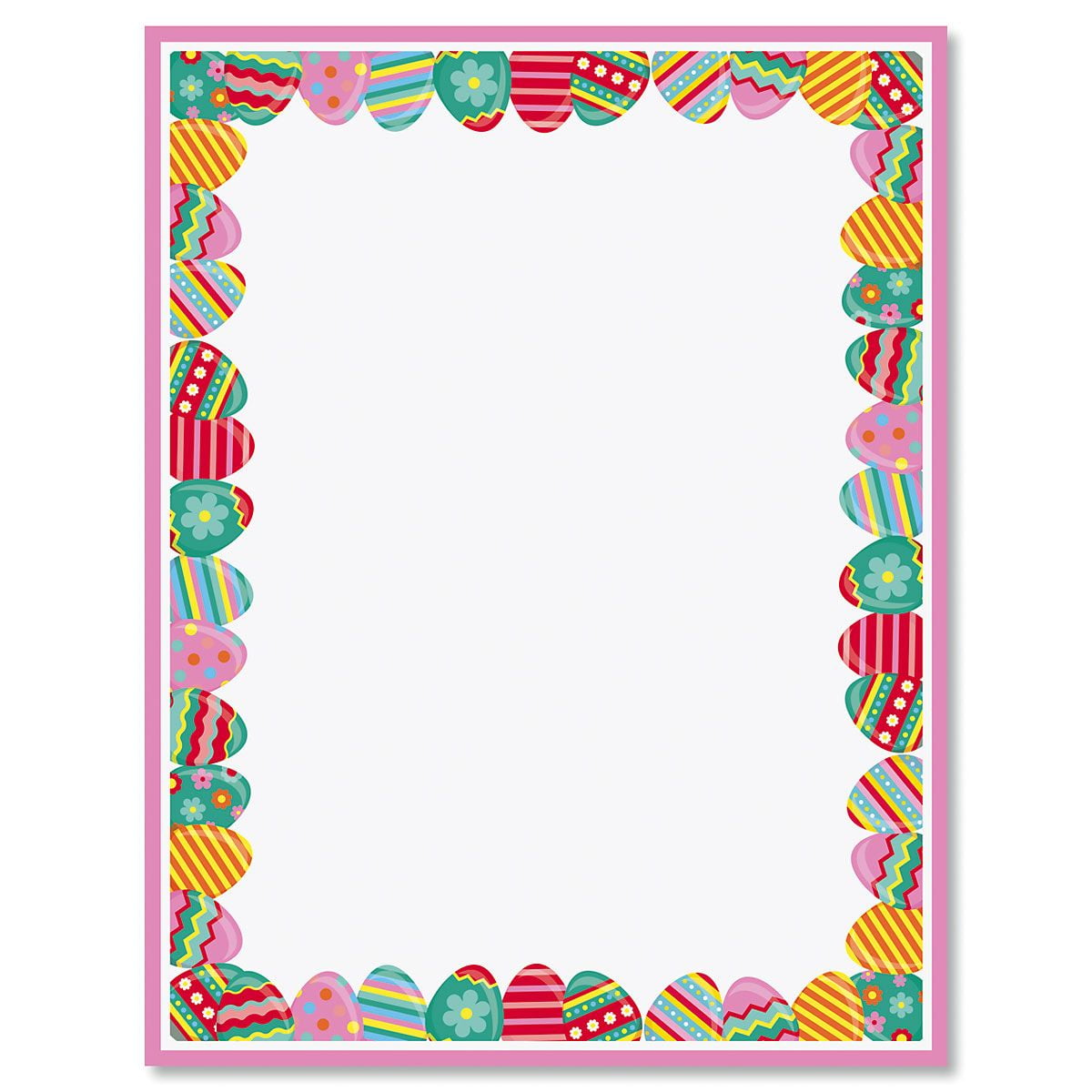 Pink Frame Easter Eggs Easter Letter Papers - Set of 25 spring ...
