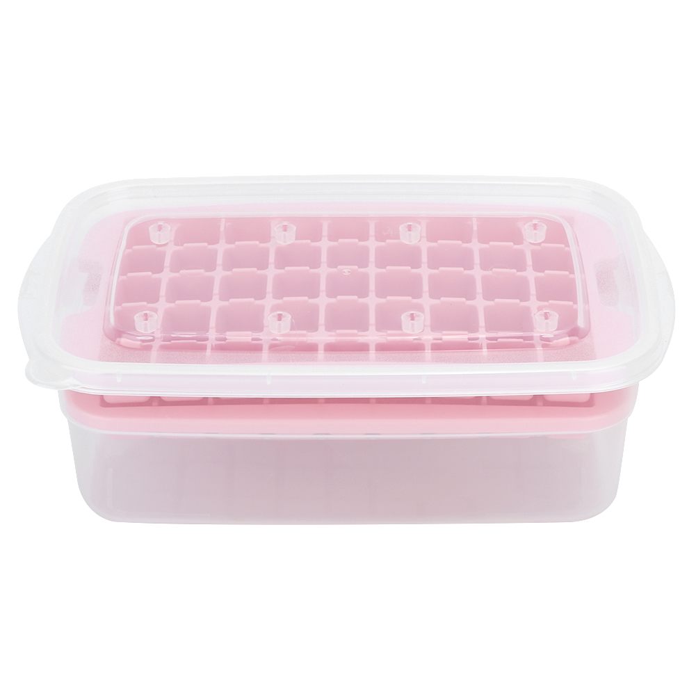 Pink Freezer Storage Container with Lid - 90 Grid 4-in-1 Ice Tray for ...