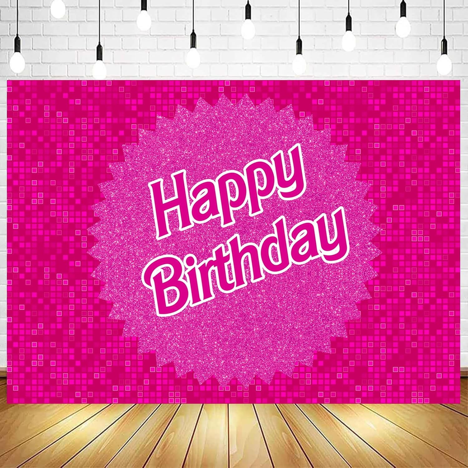 Pink Fuchsia Happy Beautiful Birthday Sign Backdrop Theme Party ...