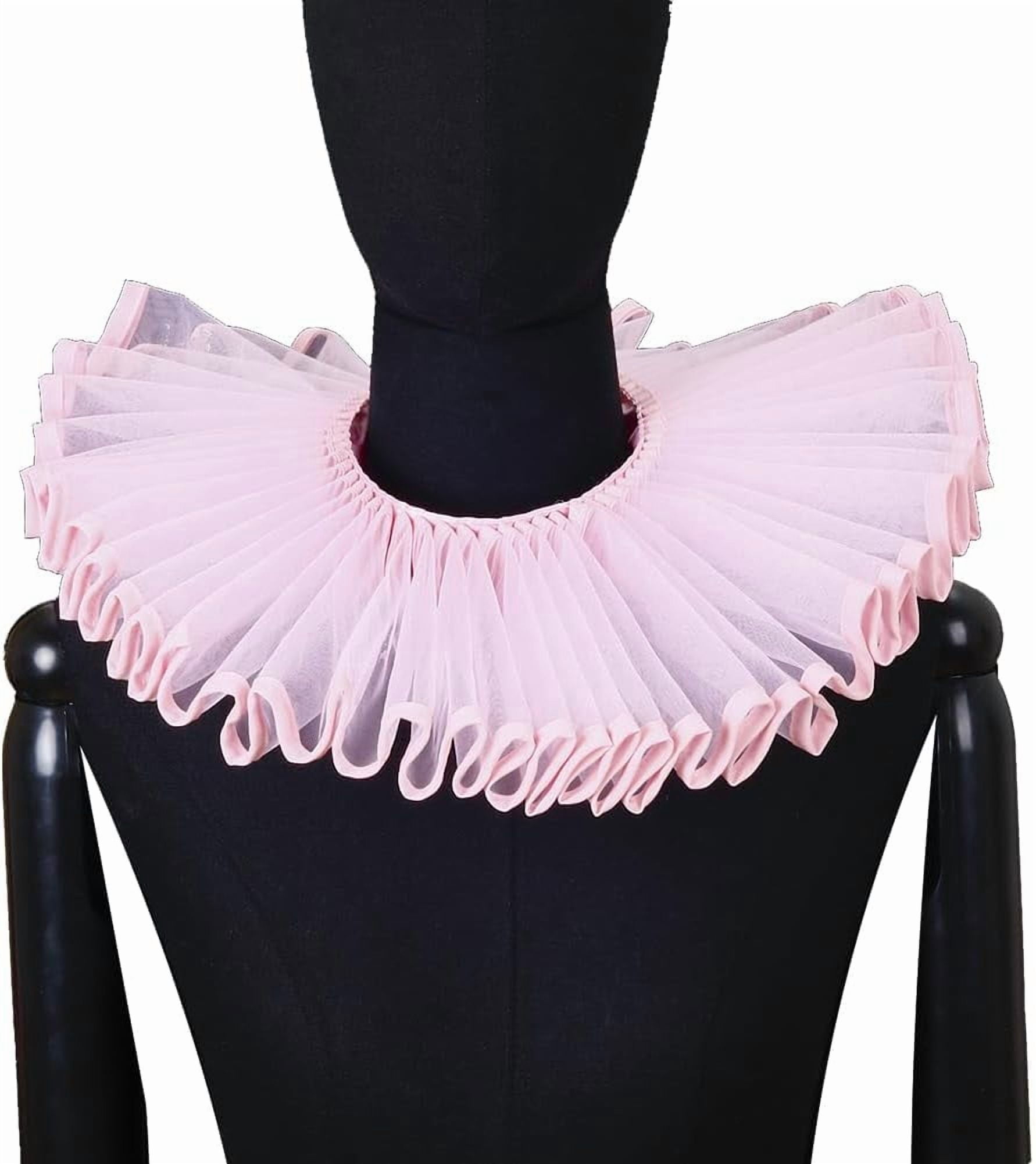 Pink Gathered Tulle False Collar Retro Victorian Renaissance Dickens ...