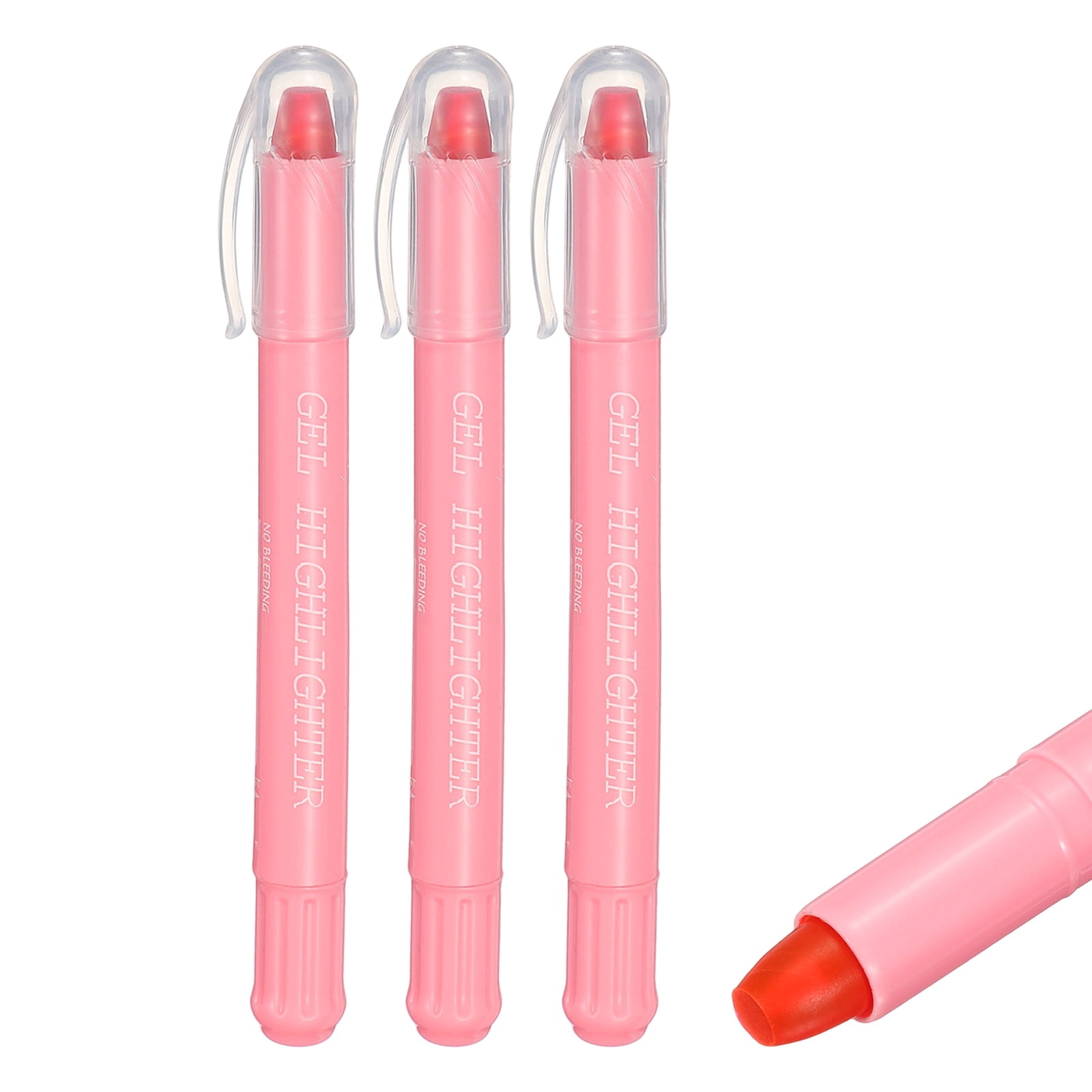Pink Gel Highlighters, 3 Pack Gel High Lighters No Bleeds Highliters ...