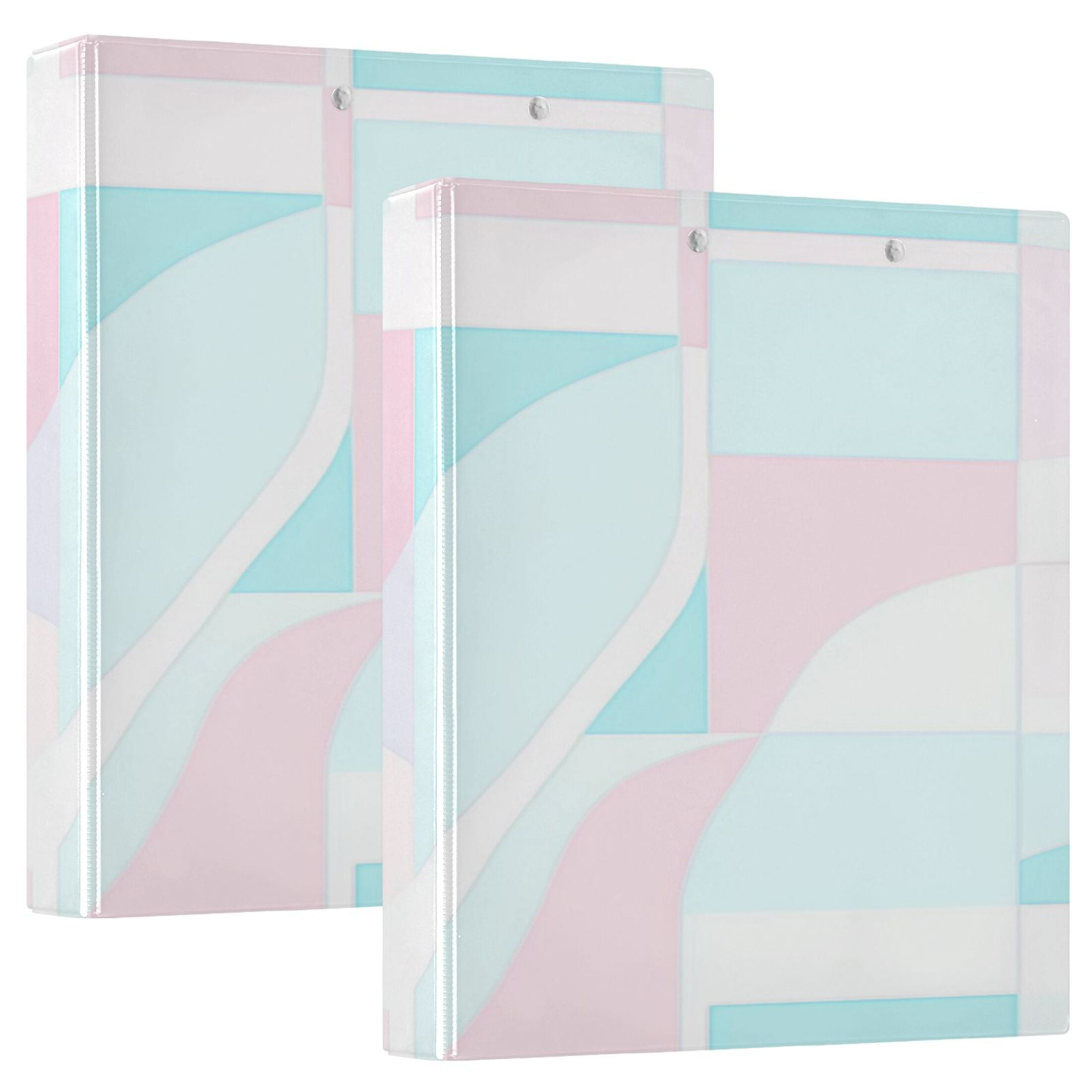 Pink Geometric Straight Line 3 Ring Hardcover Binders 1.5in Round Rings ...