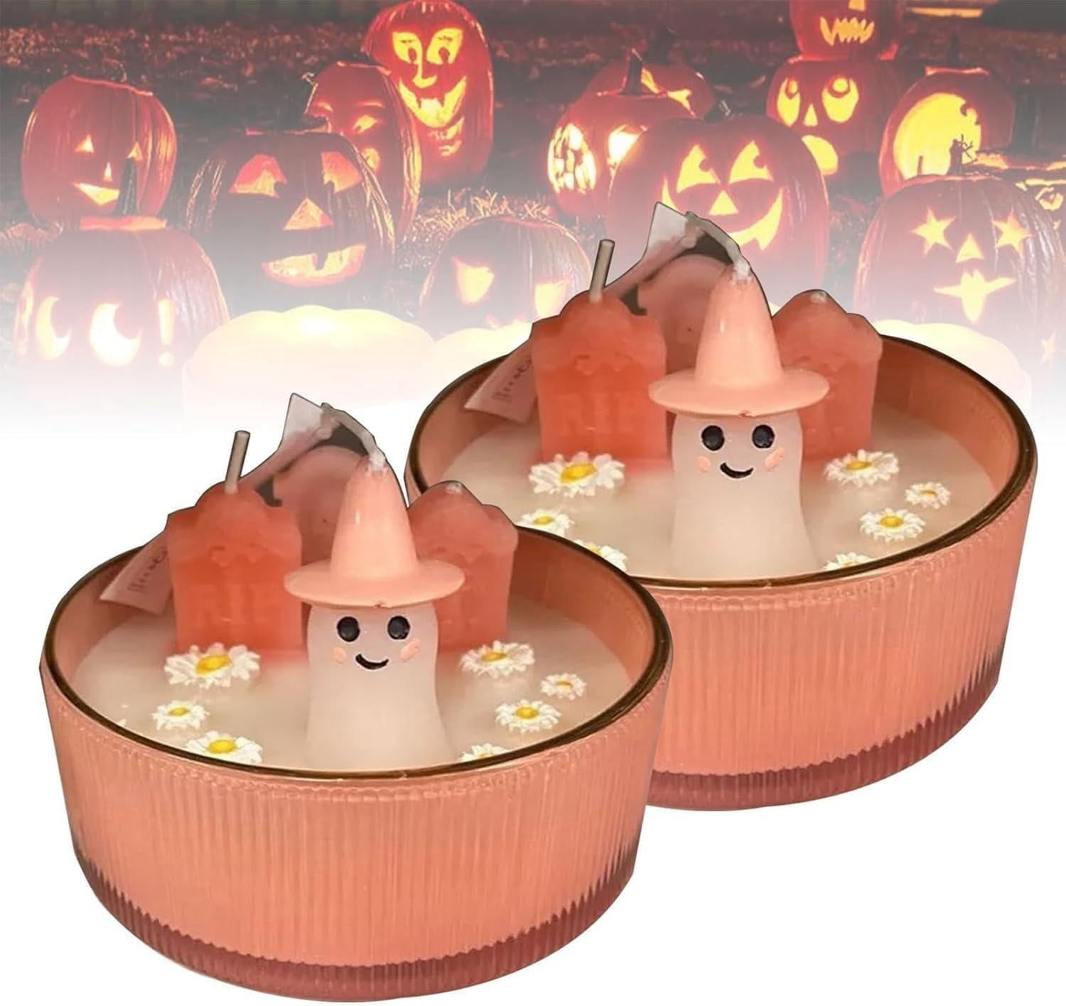 Pink Ghost Candle,Cupcakes and Cashmere Pink Ghost Graveyard Candle ...