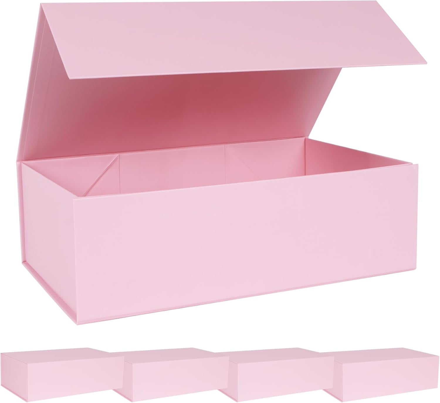 Pink Gift Box with Magnetic Lids 13.8x8.3x4.4 in, Large Bridesmaid ...