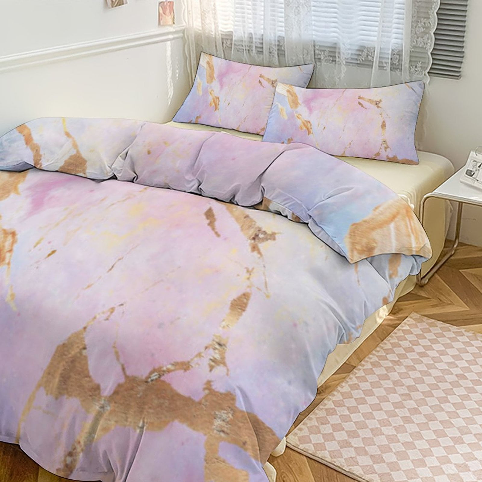 Pink Gilded Gold 3D Duvet Cover Set Quilt Cover Theme of Kid Boy Girl ...