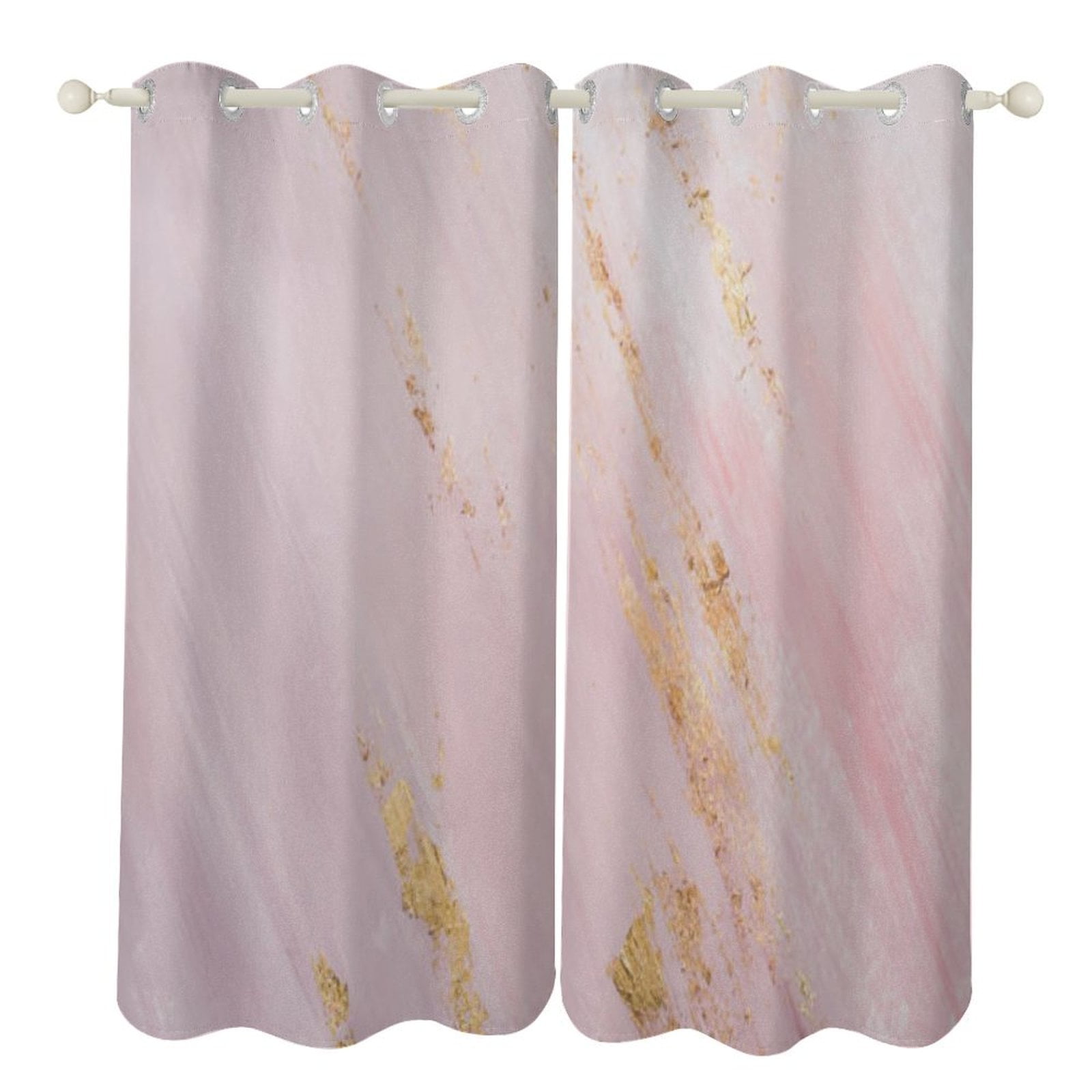 Pink Gilded Gold Luxury Window Curtains Blinds for Living Room Kids ...