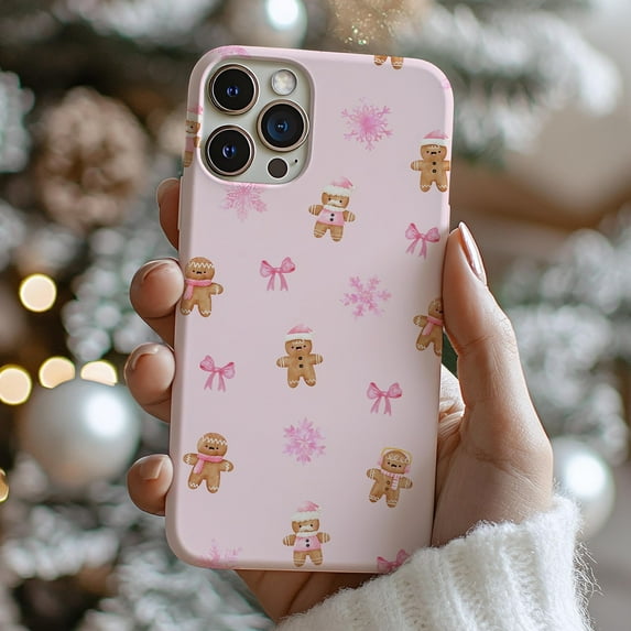 Pink Gingerbread Bow Girly Winter Holiday Aesthetic Phone Case 17 11 12 ...