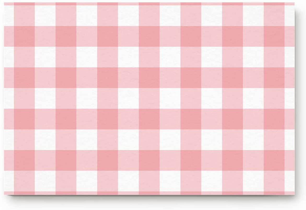 Pink Gingham Buffalo Check Doormat Welcome Mats Rugs Non-slip Carpet ...
