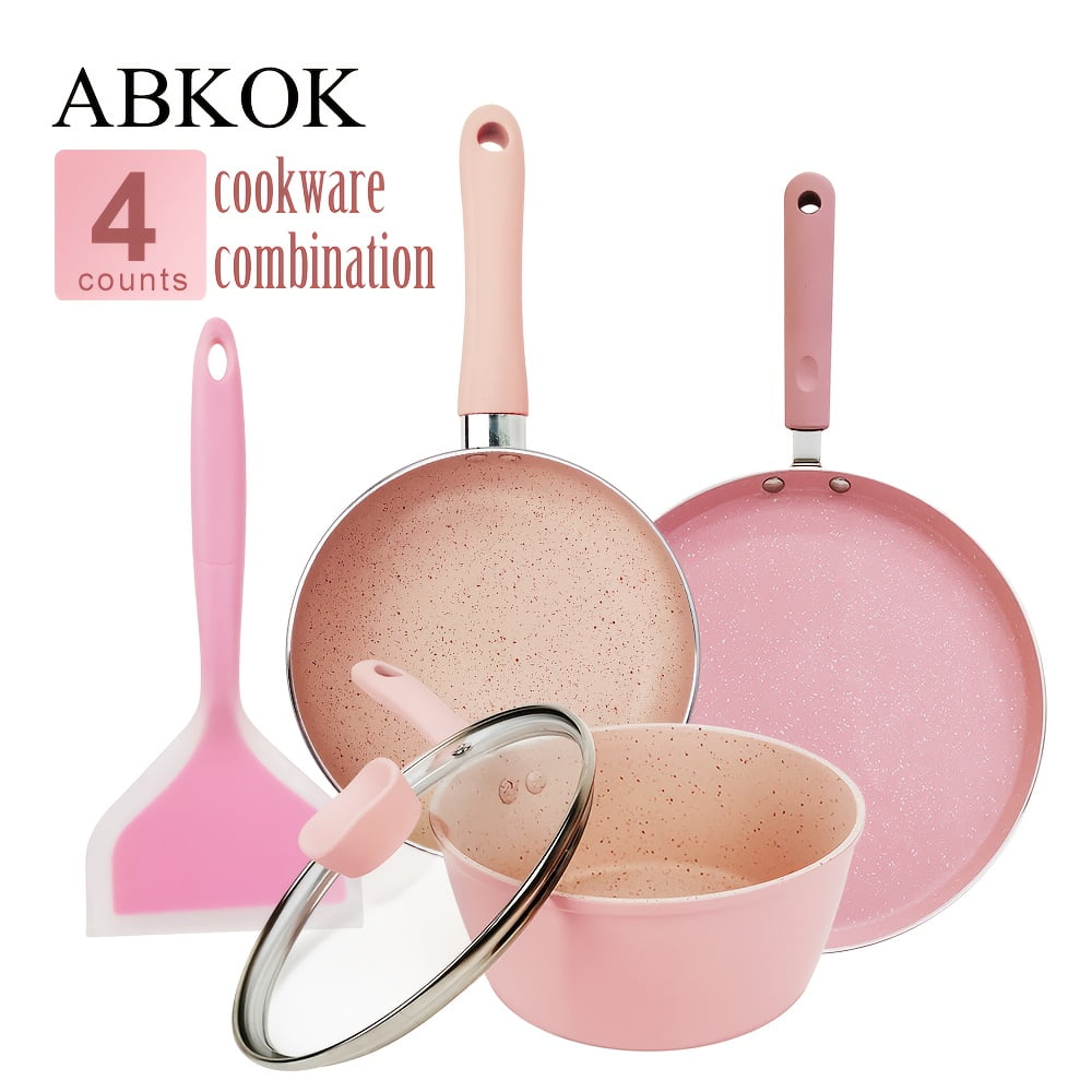 FANRUINA Pink Girly Kitchen Pans Pots Set For Gathering Cooking ...